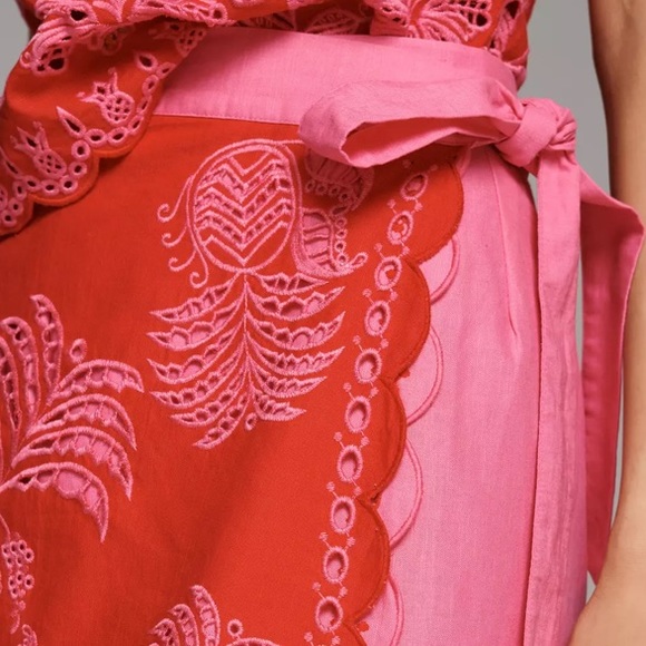 FARM Rio | Skirts | Farm Rio Red Palm Tree Richelieu Wrap Midi Skirt ...